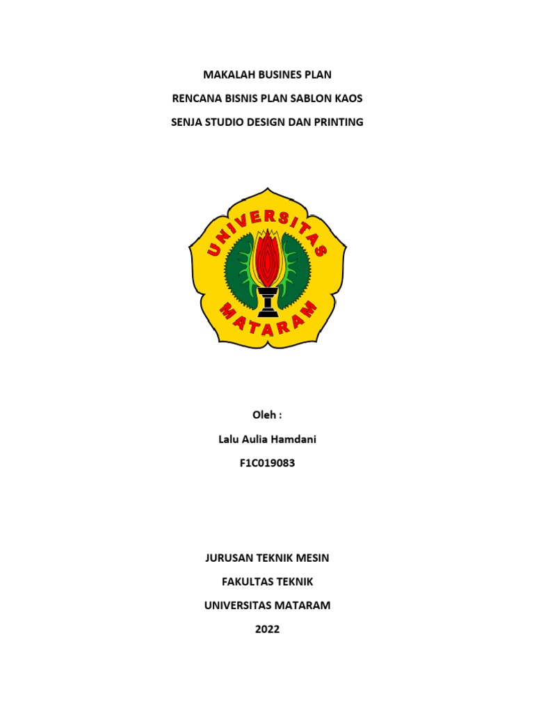Rencana Bisnis Sablon Kaos | PDF