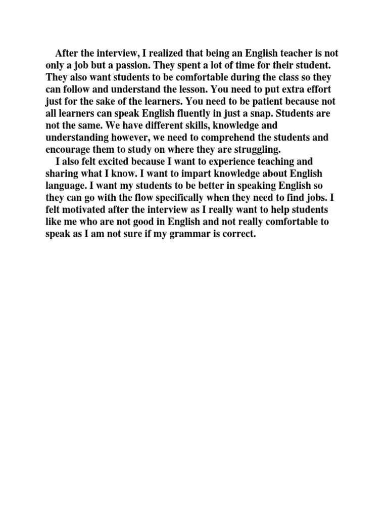 Reflection After The Interview | PDF