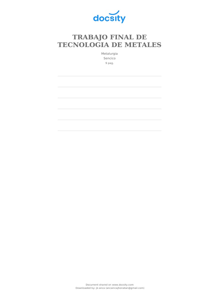 Docsity Trabajo Final de Tecnologia de Metales | PDF | Acero | Mecanizado
