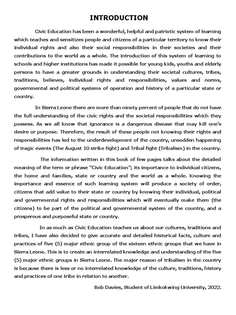 Civic Assignment | Download Free PDF | Sierra Leone