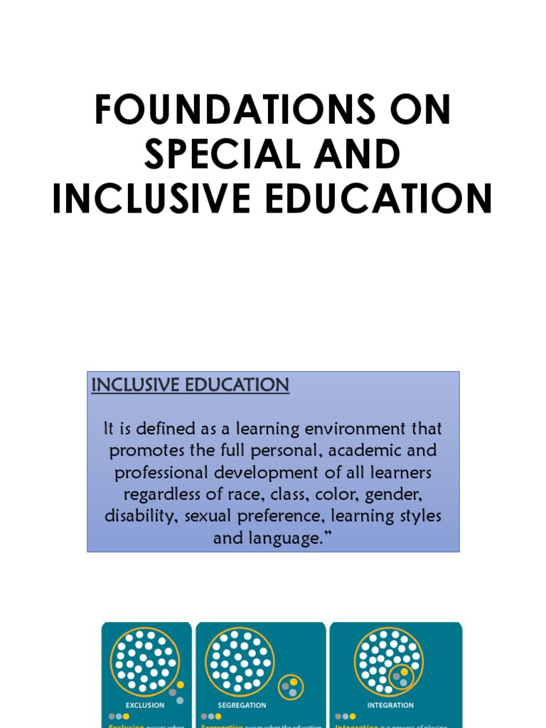 Foundations On Special and Inclusive Education | PDF | Individualized Education Program ...