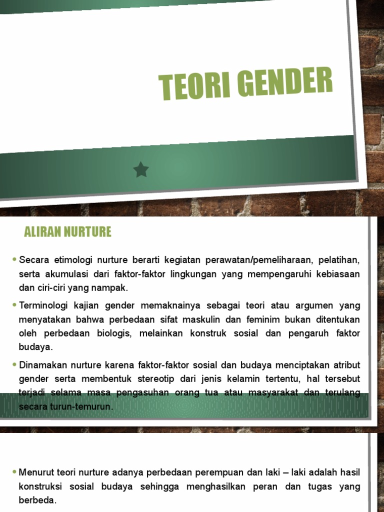 Teori Gender Nature Vs Nurture Pdf
