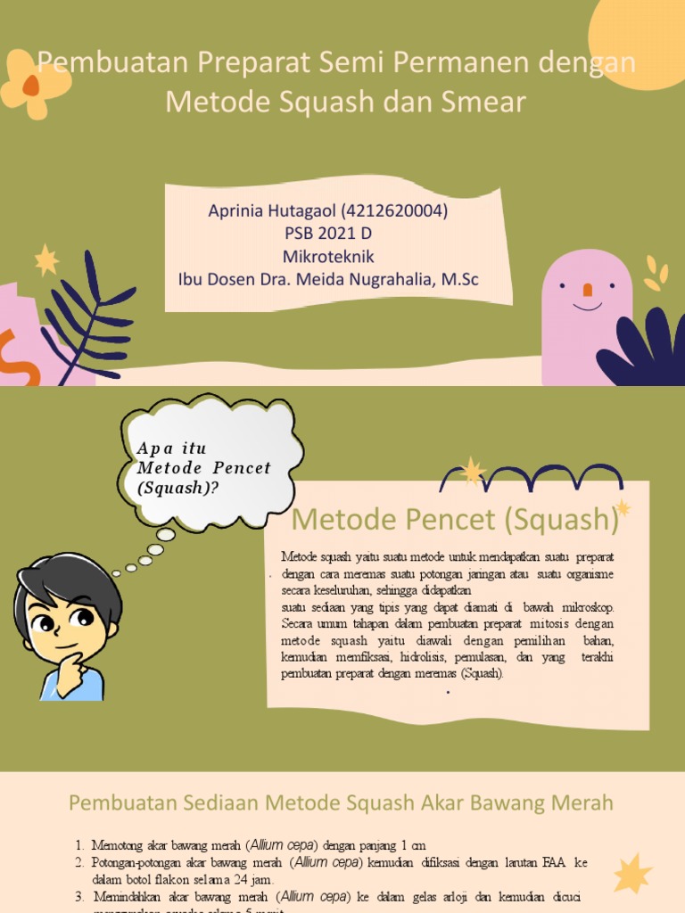 Metode Squash Dan Smear - Muhammad Fariz - Mikroteknik - PSB 2021 D-1 | PDF | Sains & Matematika