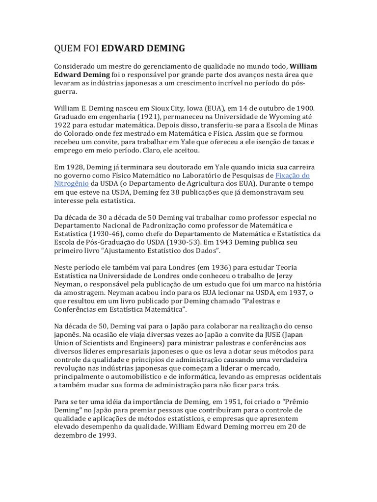 5 - Quem Foi Edward Deming | PDF