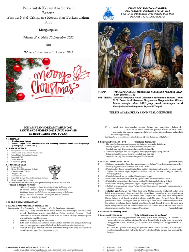 Buku Acara Natal Oikumene 2022 Terbaru | PDF