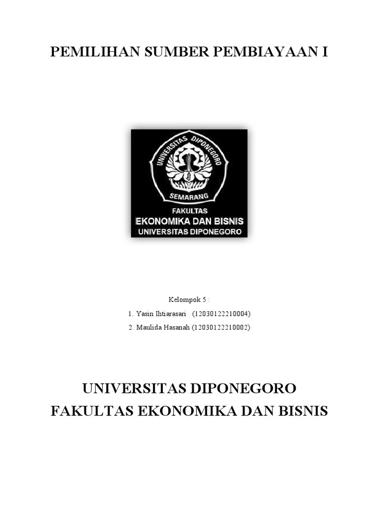 Pemilihan Sumber Pembiayaan I | PDF