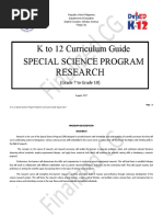 Special Science Program Research Guide | PDF | Experiment | Statistics