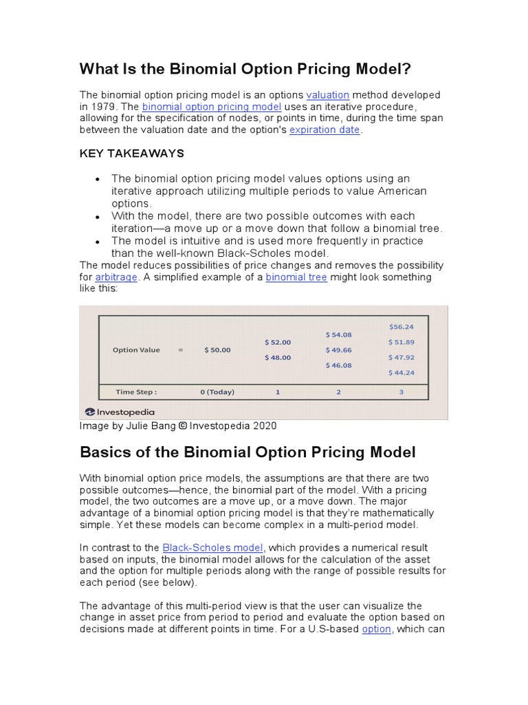 M9.3 - Binomial Option Valuation Model | PDF | Option (Finance) | Black ...