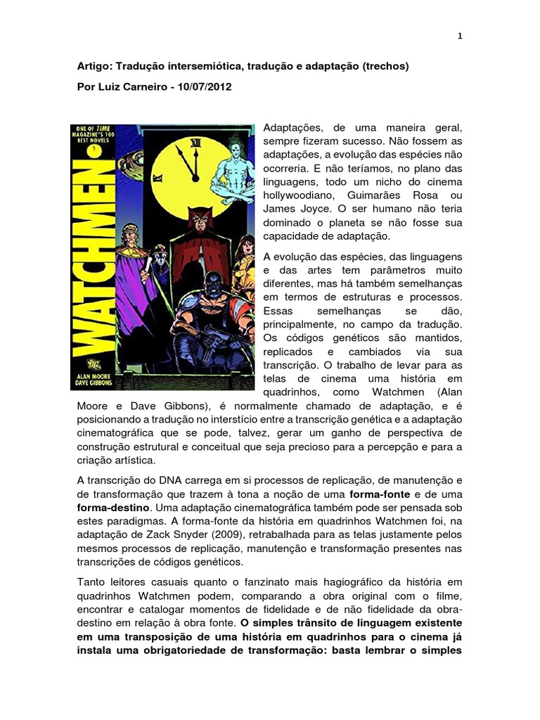 Tradução Intersemiótica | PDF | Traduções | Poesia