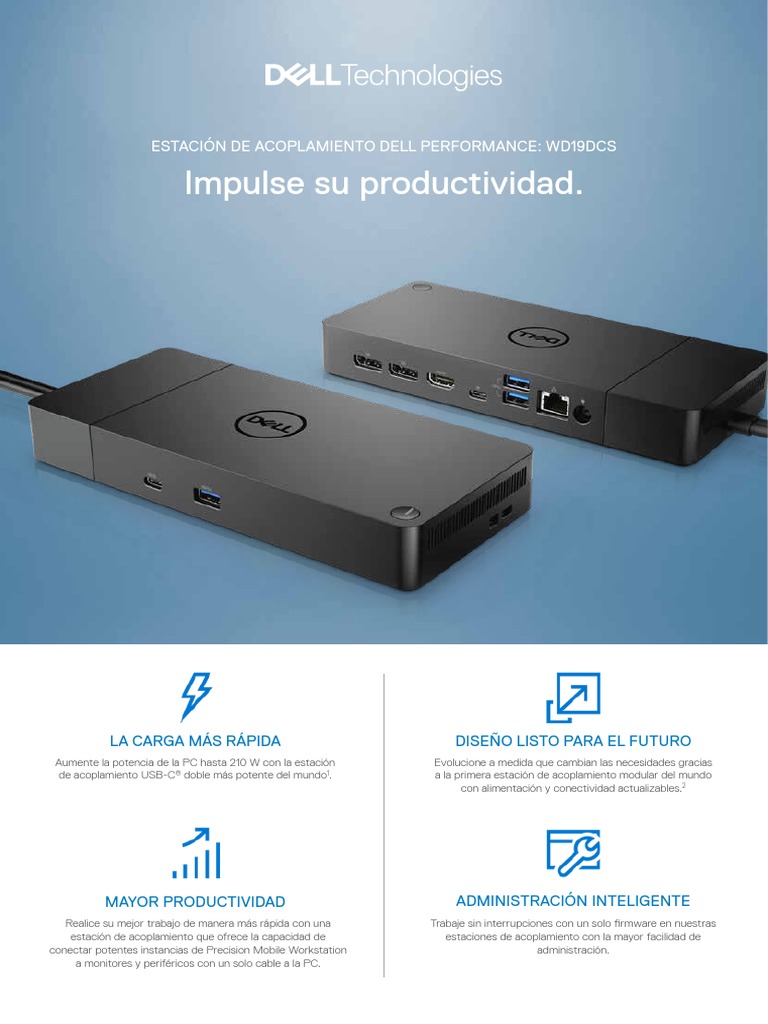 Dell Performance Dock wd19dcs Data Sheet | PDF | Dell | Ingeniería ...