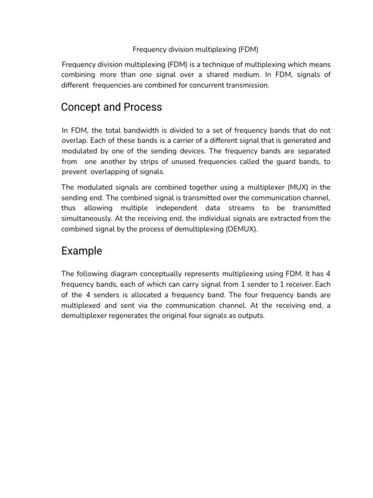 FDM and TDM | PDF | Multiplexing | Data Transmission