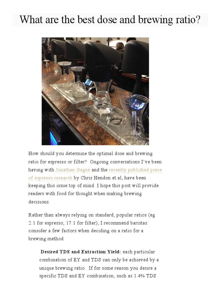 What Are The Best Dose and Brewing Ratio? by Scott Rao | Download Free ...