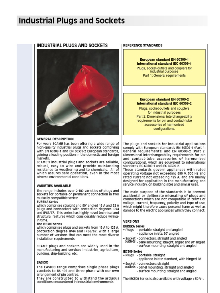 Scame Plug and Socket | PDF | Ac Power Plugs And Sockets | Electrical ...