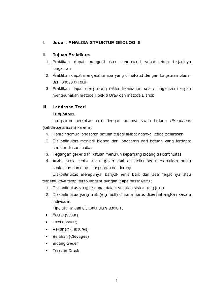 Analisis Longsoran dan Kestabilan Lereng | PDF