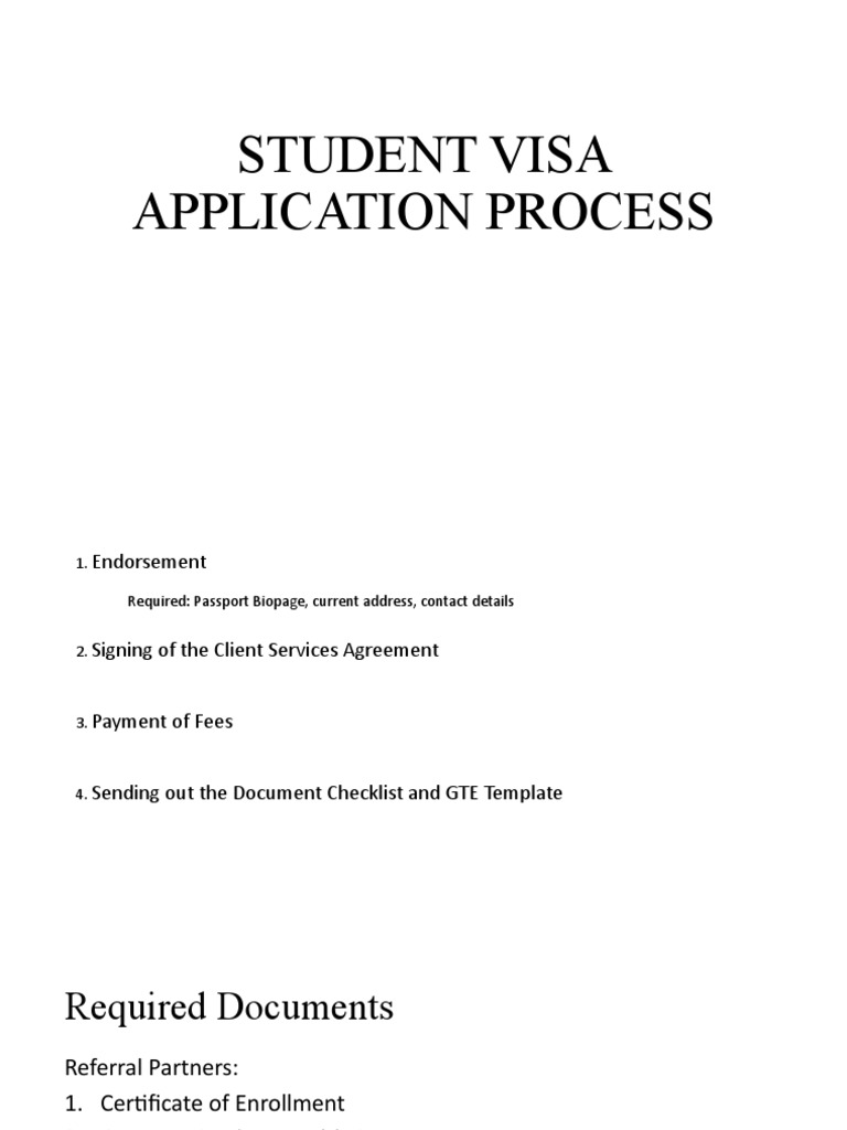 Australia - Student Visa Application Process | PDF