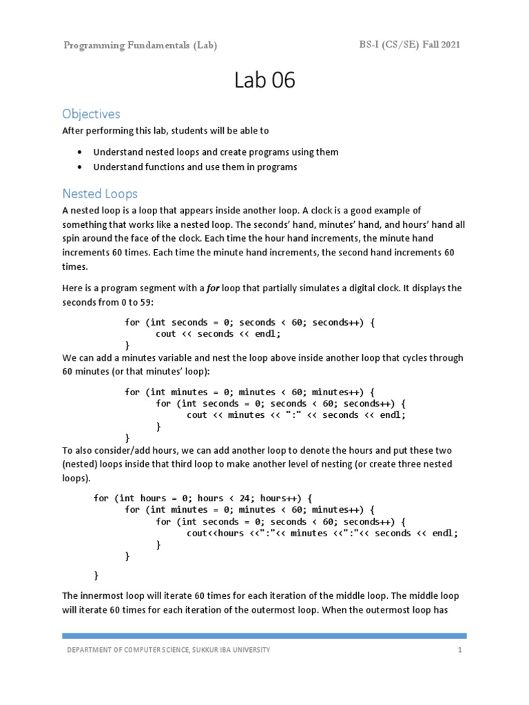 Lab 06 | PDF | Parameter (Computer Programming) | Subroutine