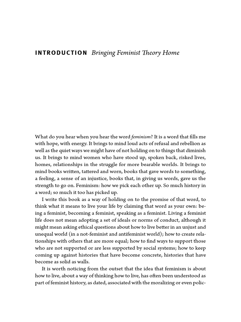 Ahmed Sara Bringing Feminist Theory Home | PDF | Feminism | Gender Studies