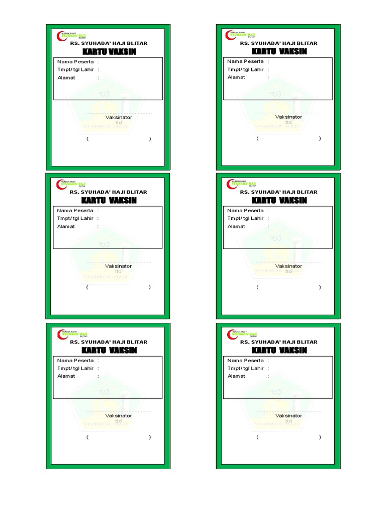 Kartu Vaksin Pdf