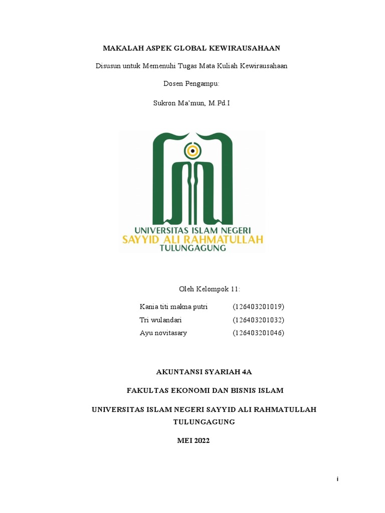 Kel. 11 - Aspek Global Kewirausahaan - Kwu | PDF