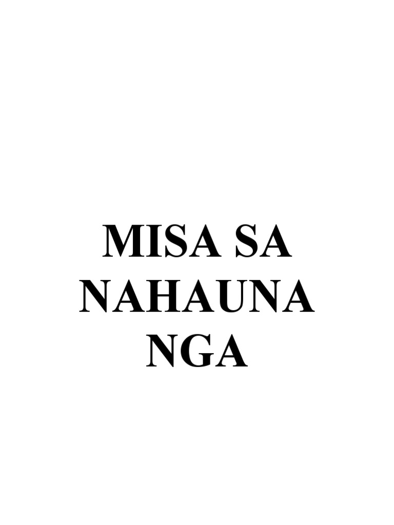 Misa Sa Nahauna Nga Pagkalawat | PDF