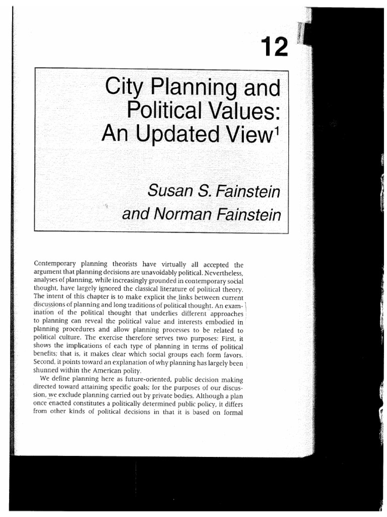 Fainstein City Planning | PDF