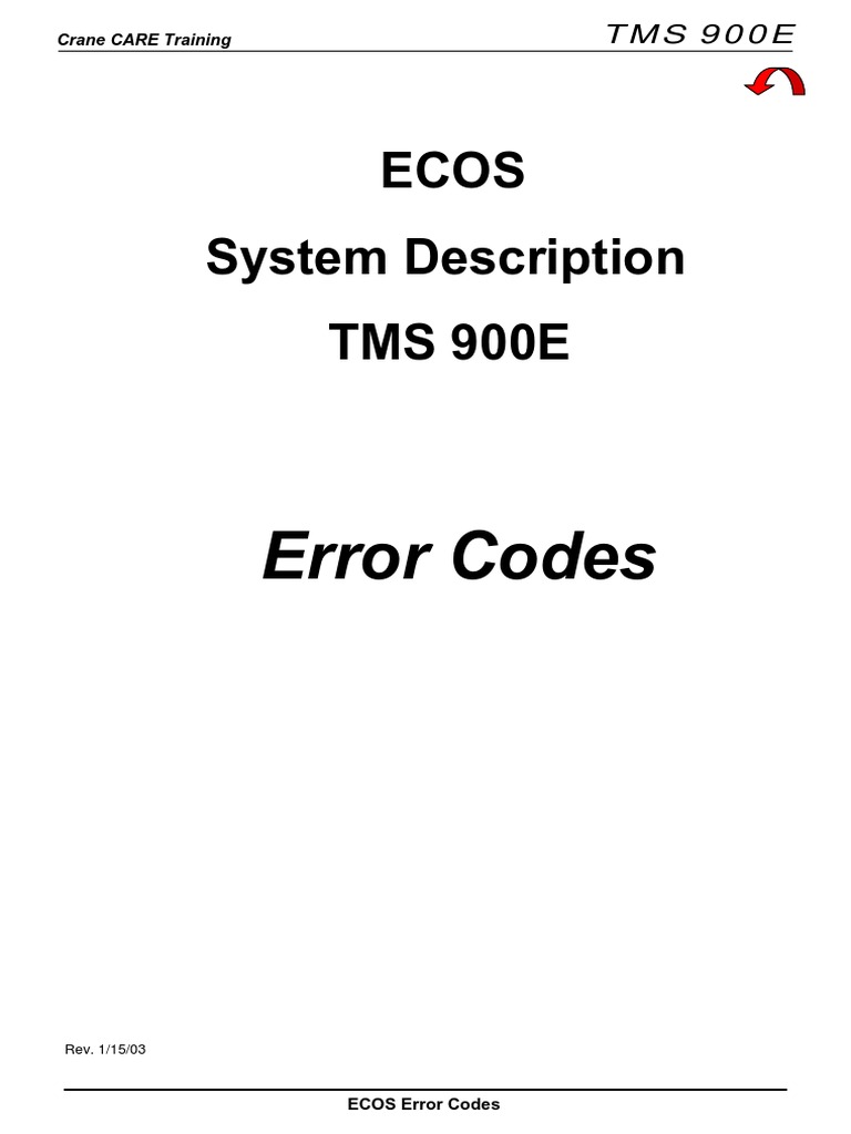 TMS900EECOS Errorcodes | PDF | Switch | Electrical Engineering