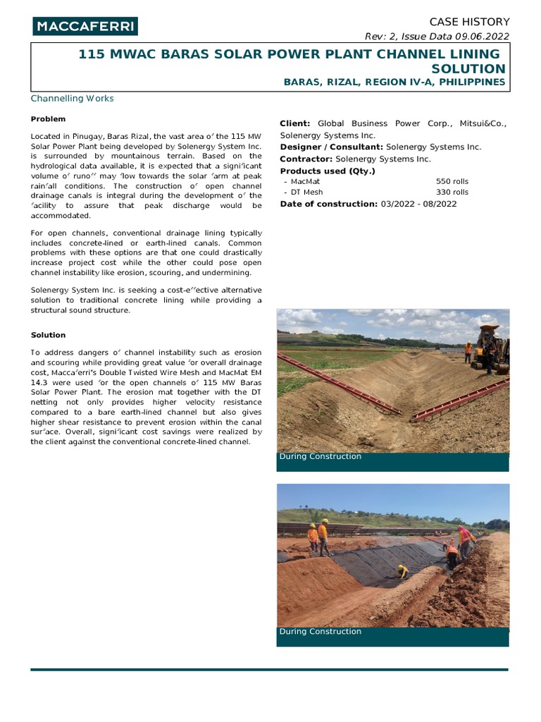 CH-HW-PH-115 MWAC BARAS SOLAR POWER PLANT CHANNEL LINING SOLUTION-Rev2 ...