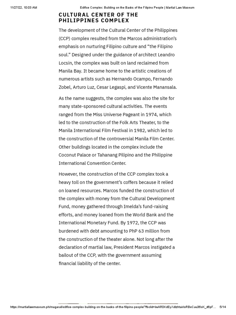 Edifice Complex - Building On The Backs of The Filipino People - Martial Law Museum | Download ...