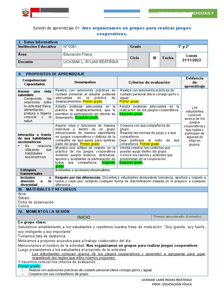 Semana 1 - 1°y 2° - EA9 - Lunes 21 - Miércoles 23 - Viernes 25 | Descargar gratis PDF ...