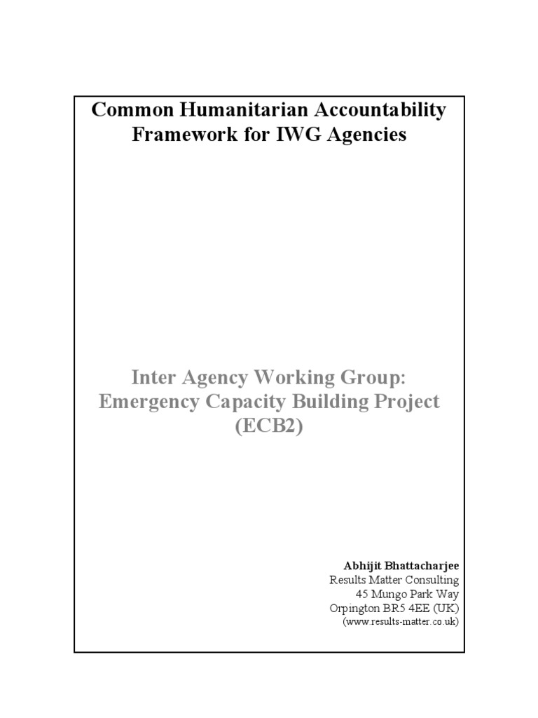 Humanitarian Accountability Framework Guide | PDF | Accountability ...