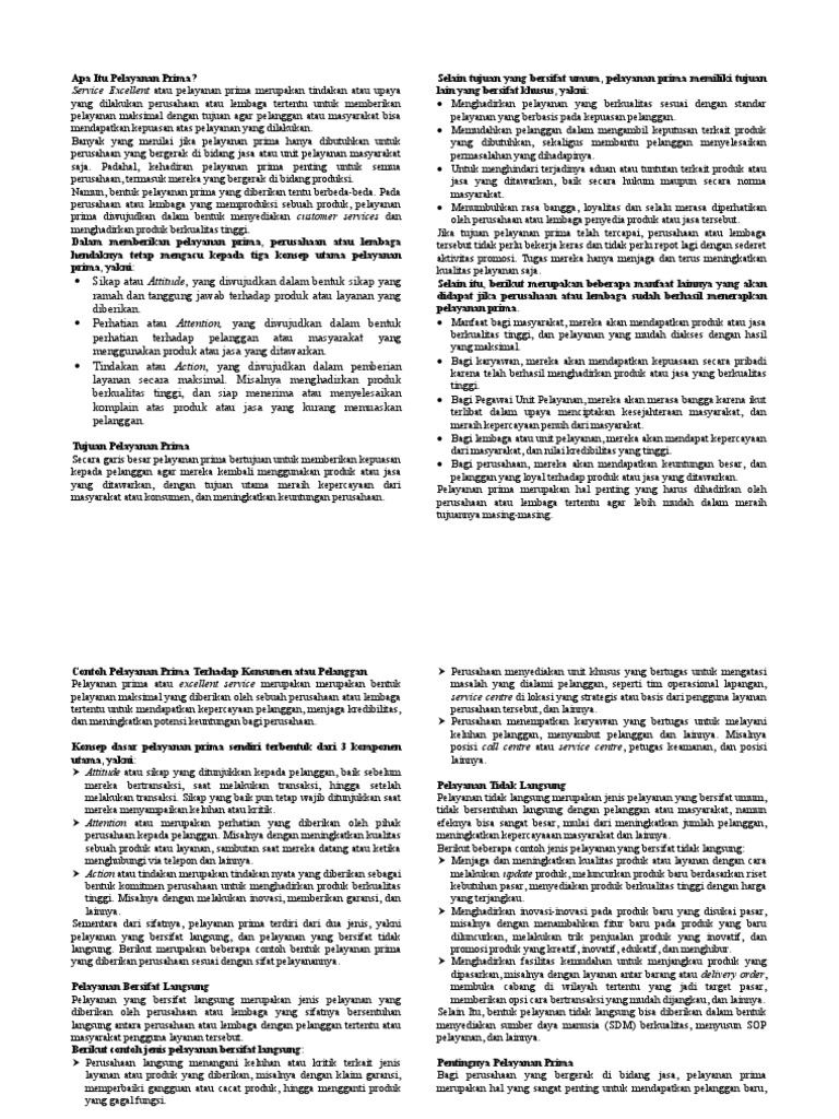 Apa Itu Pelayanan Prima | PDF