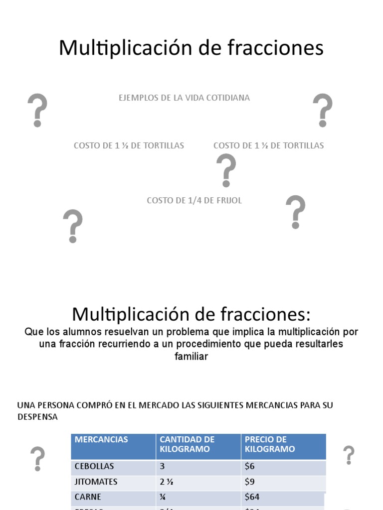 Multiplicación de Fracciones | PDF