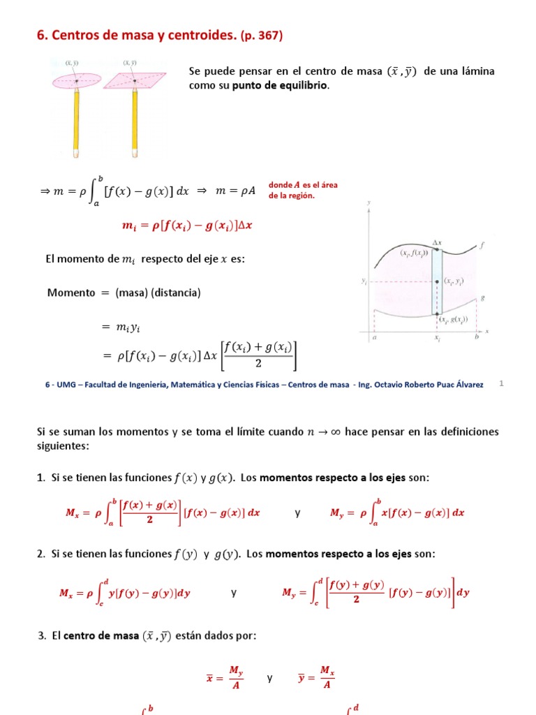 Centros de Masa y Centroides | PDF | Matemáticas | Objetos matemáticos