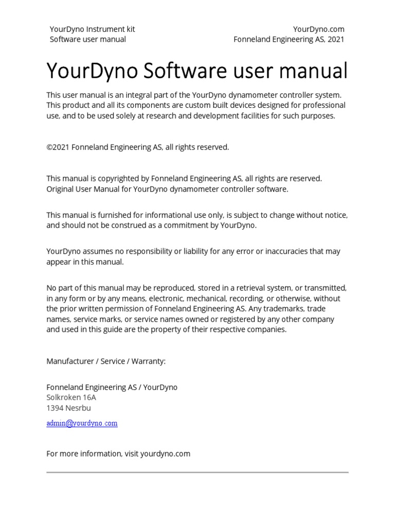 YourDyno Software User Manual | PDF | Manual Transmission | Manufactured Goods