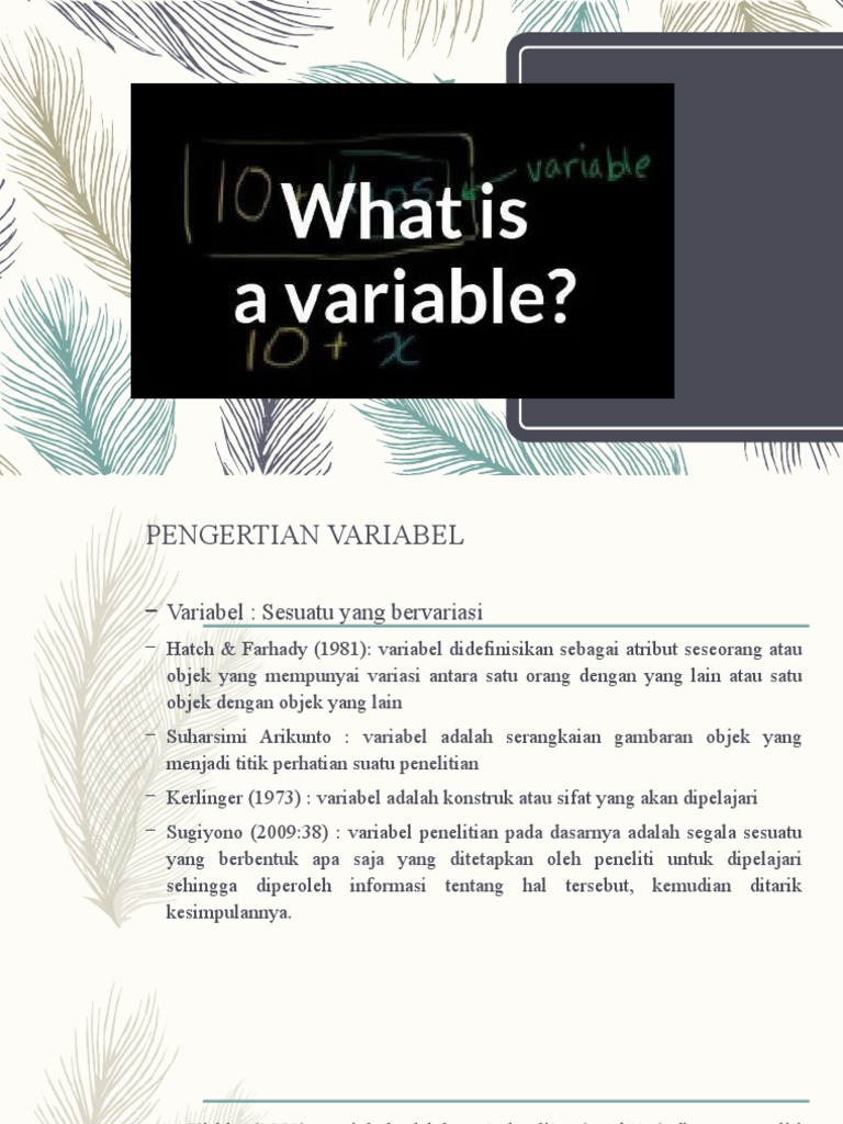 Pengertian dan Jenis Variabel Penelitian | PDF | Sains & Matematika