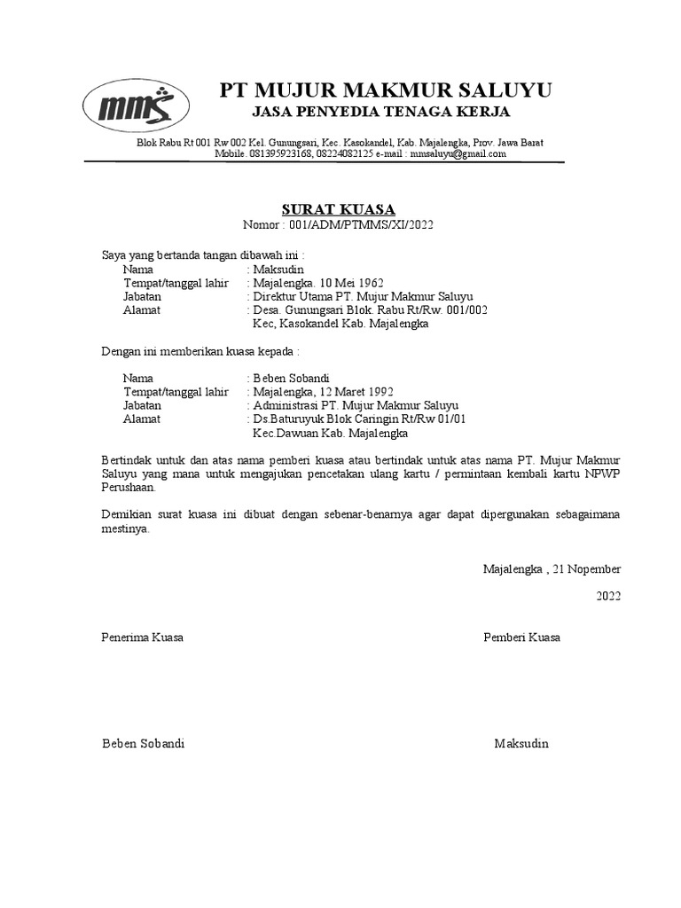 Surat Kuasa Pajak | PDF Surat Kuasa Pajak | PDF
