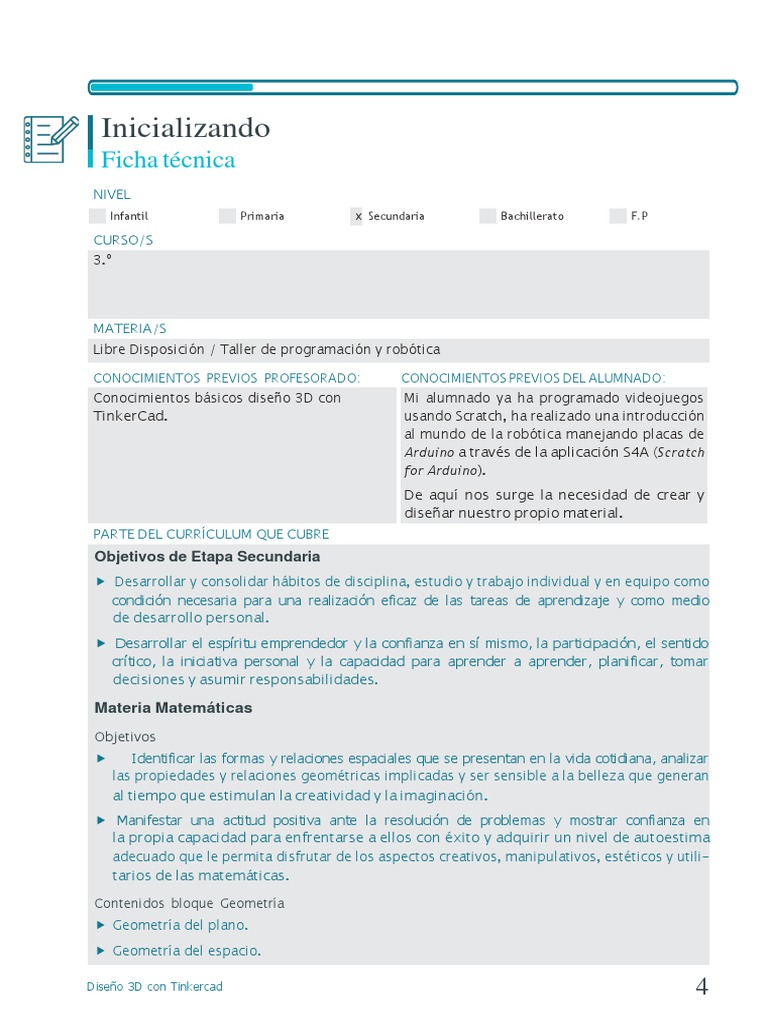 Experiencia Ejecucion y Competencias Actividad Con Tinkercad | PDF | Aprendizaje | Plan de estudios