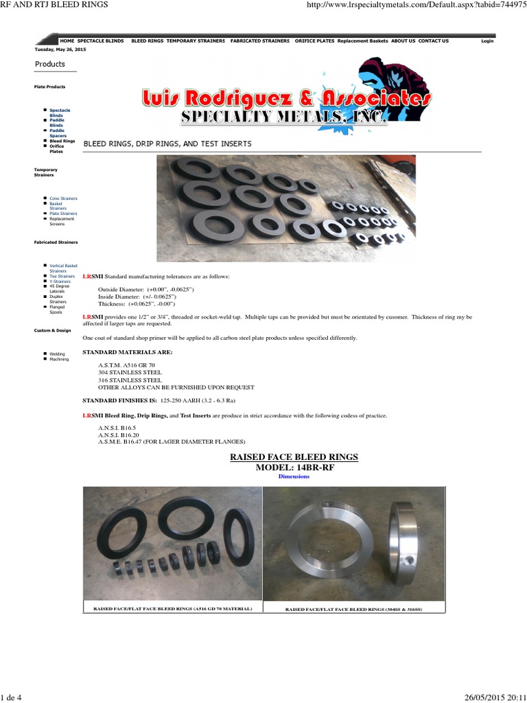 RF and RTJ Bleed Rings | PDF | Metals | Mechanical Engineering