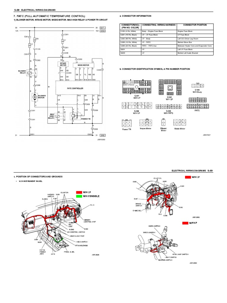 FATC Wiring and Connector Details | PDF | Fuse (Electrical ...