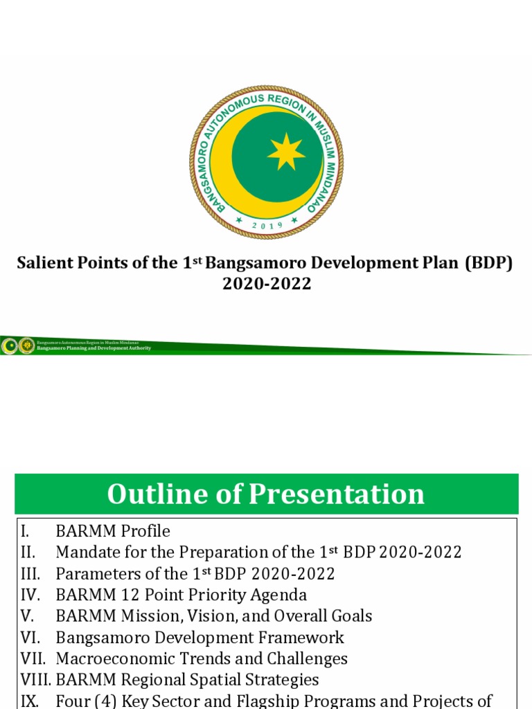 BPDA 1st-Bangsamoro-Development-Plan 2020-2022 | PDF | Governance | Climate Resilience