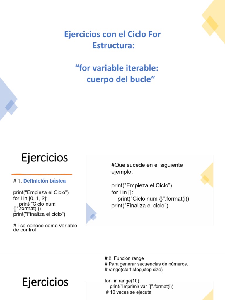 Ejecicios Con El Ciclo For | PDF