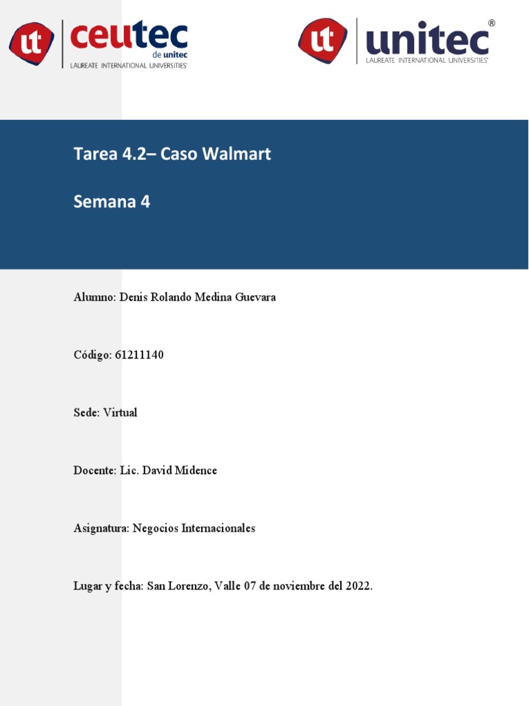 Tarea 4.2 Caso Walmart | PDF