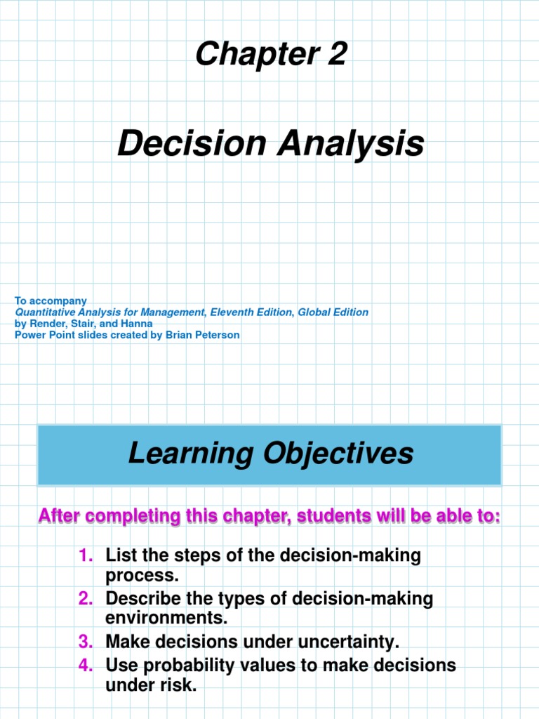 ch2 - Decision Analysis | Download Free PDF | Decision Making | Decision Theory