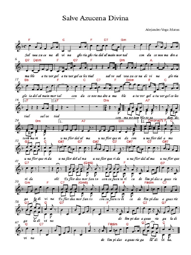 Salve Azucena Partitura | PDF