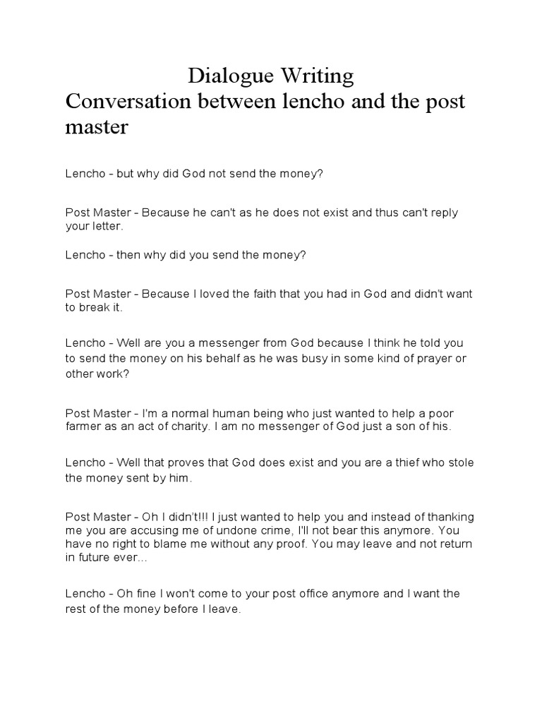 Dialogue Writing | PDF