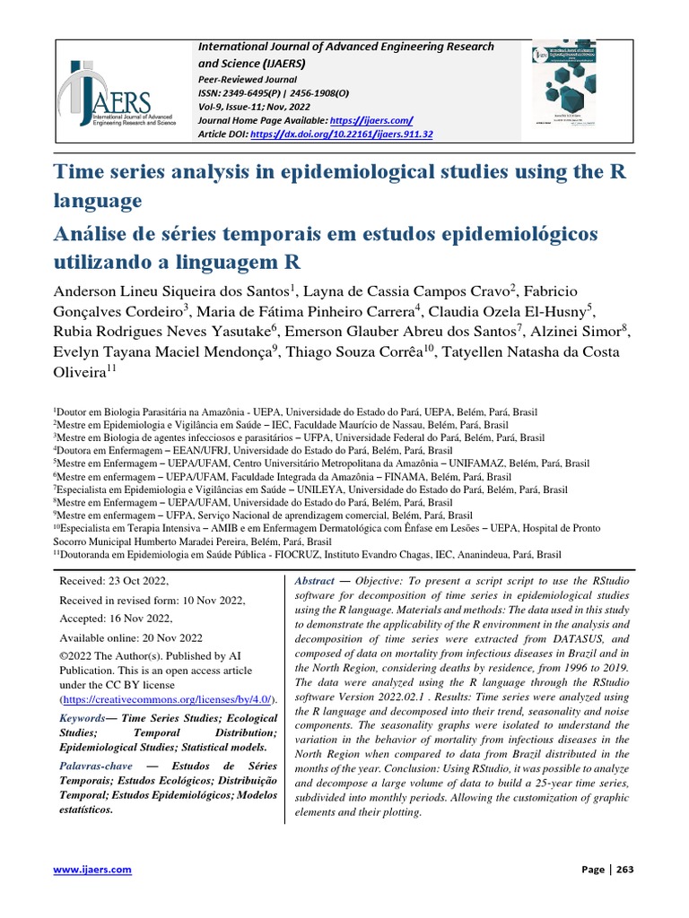 Time Series Analysis in Epidemiological Studies Using The R Language ... Time Series Analysis in Epidemiological Studies Using The R Language ...