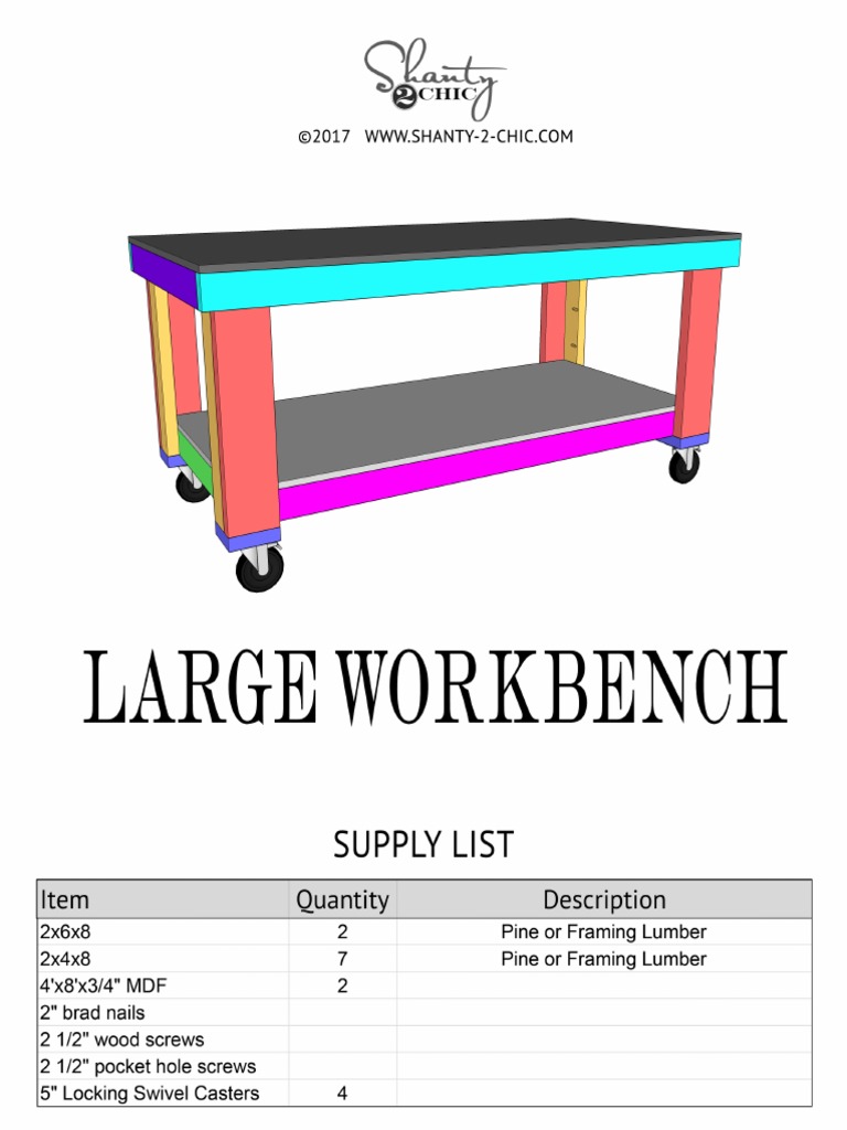 Large Workbench Plans | PDF