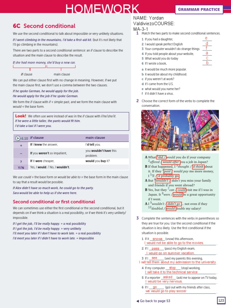 Grammar Second Conditional | PDF | Clause | Sentence (Linguistics)