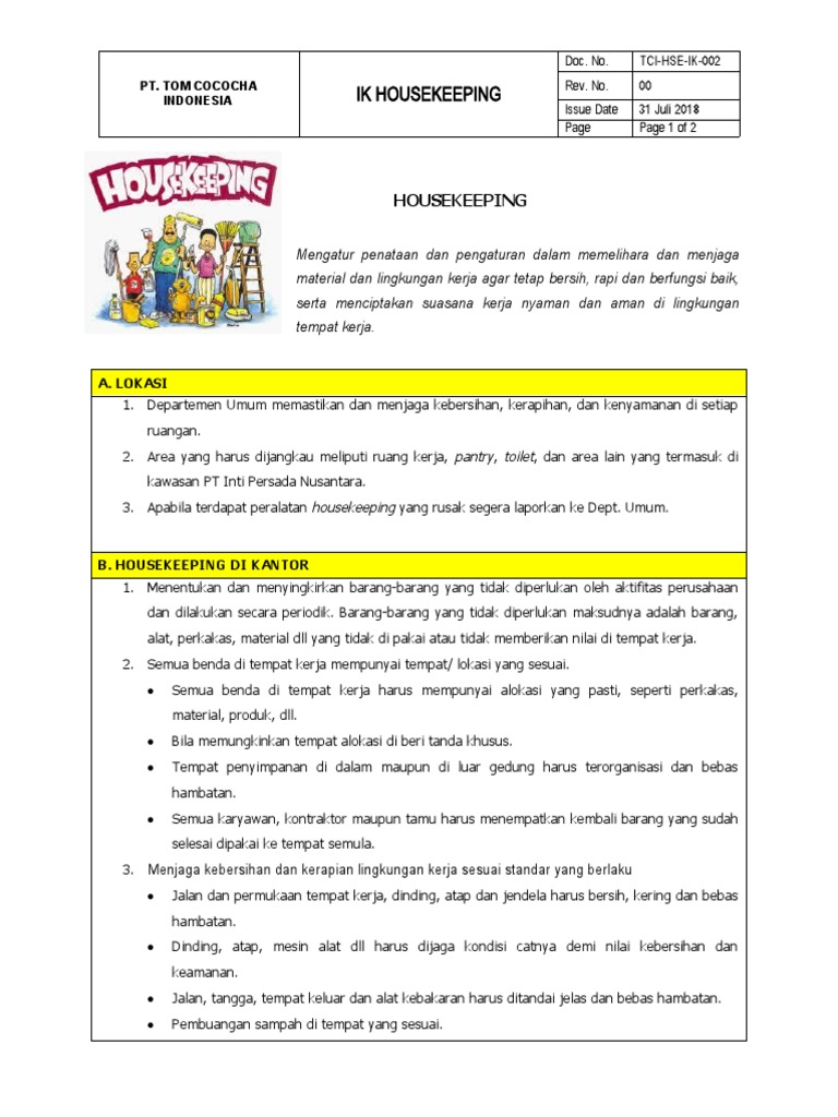 Pedoman Lengkap tentang Kebersihan dan Kerapihan di Tempat Kerja | PDF