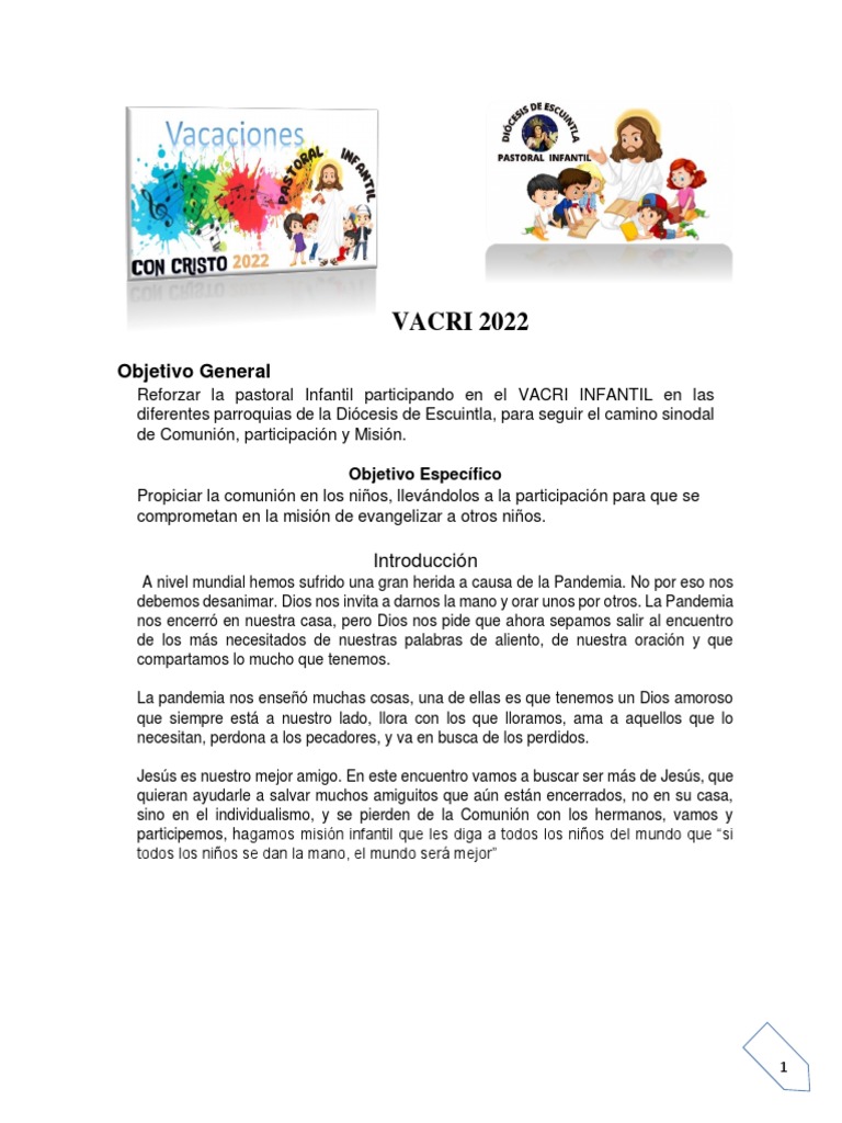 VACRI 1ra Semana 2022 | PDF | Biblia | Amor